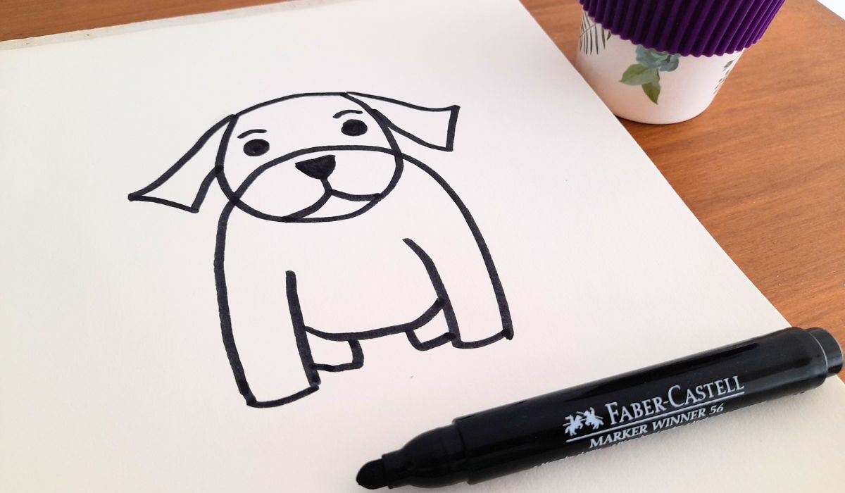 Easy Dog Drawing Step by Step For Kids
