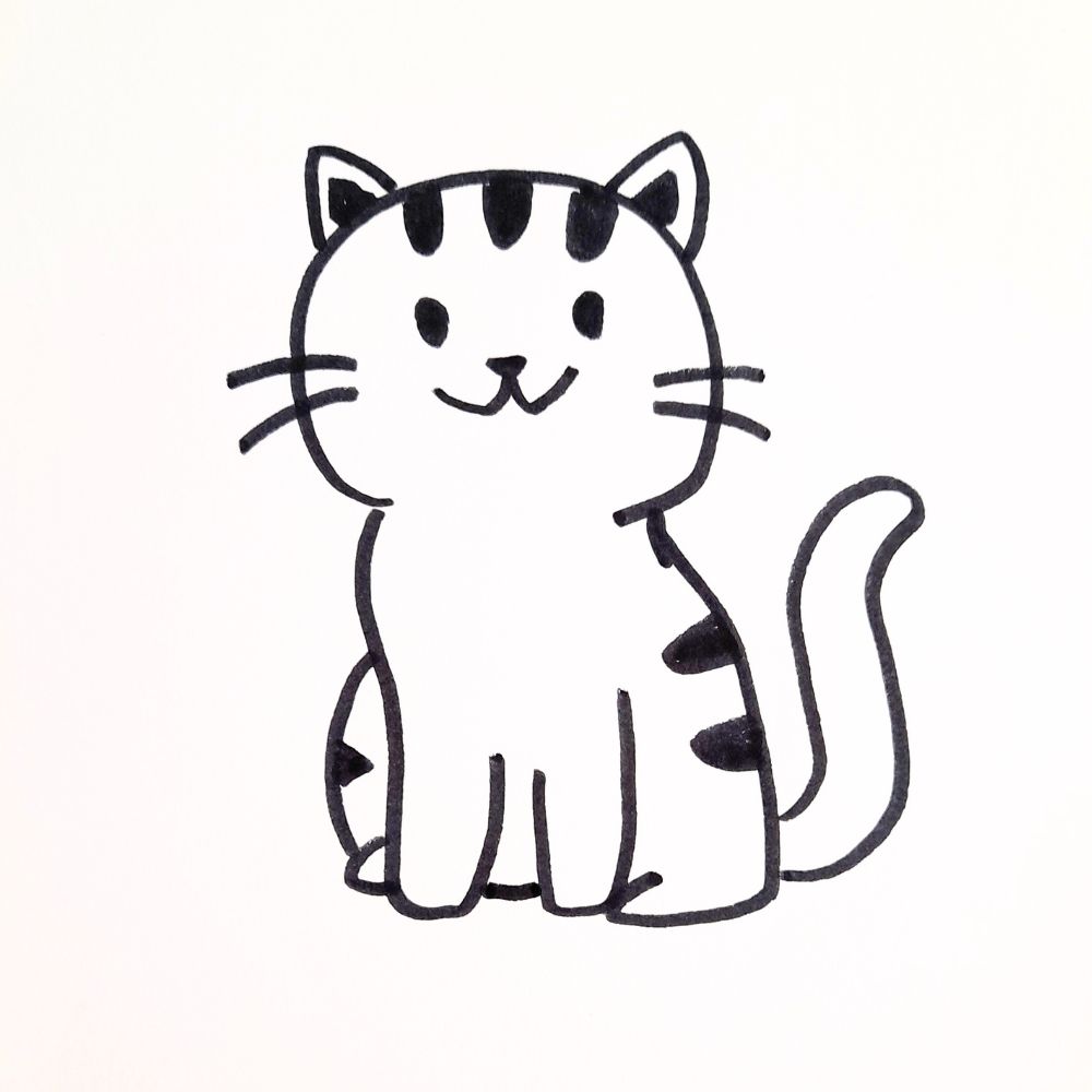 Easy Cat Drawing, Step by Step: Create a Cute Kitty in Minutes!