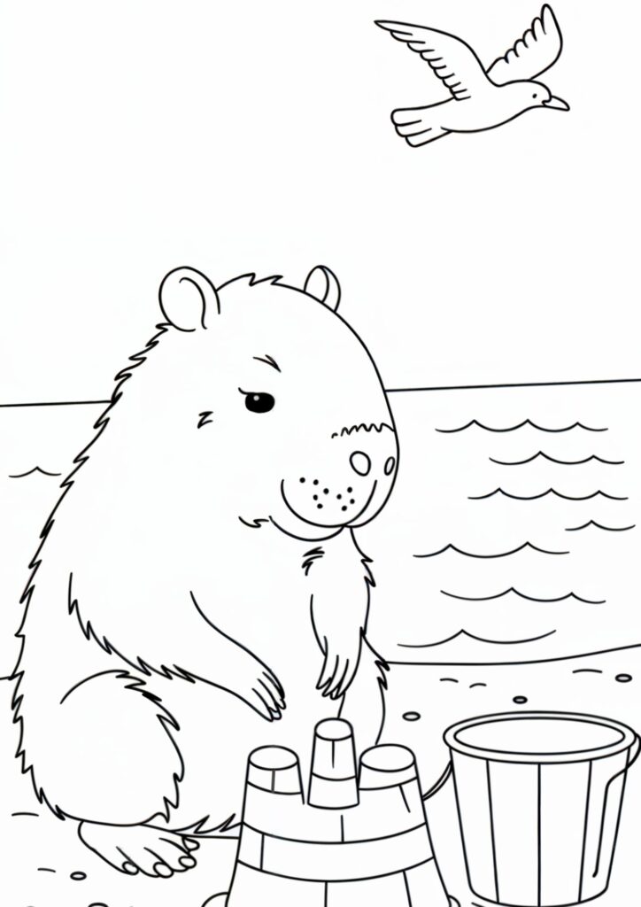 15 Capybara Coloring Pages for Kids