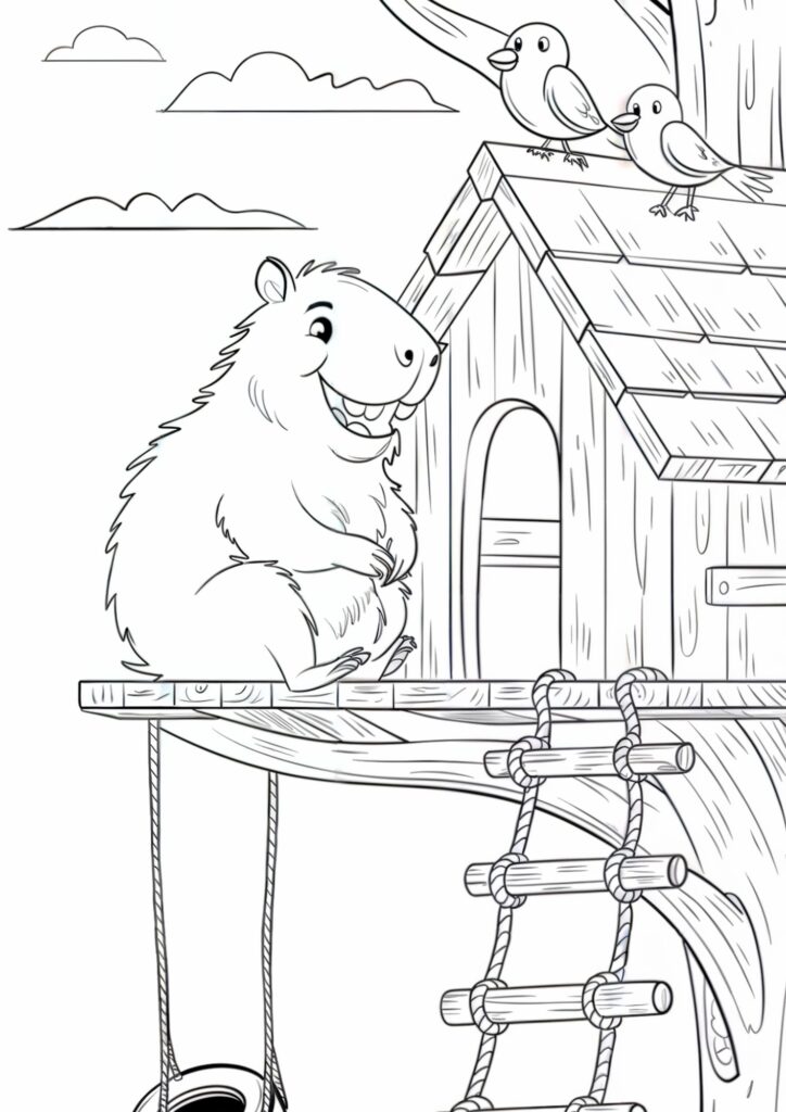 15 Capybara Coloring Pages for Kids