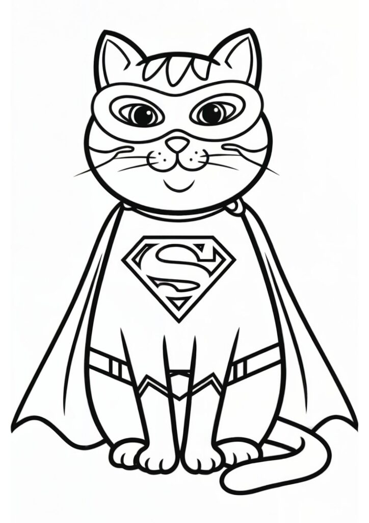 20 Fun Kids Coloring Pages Featuring Adorable Cats