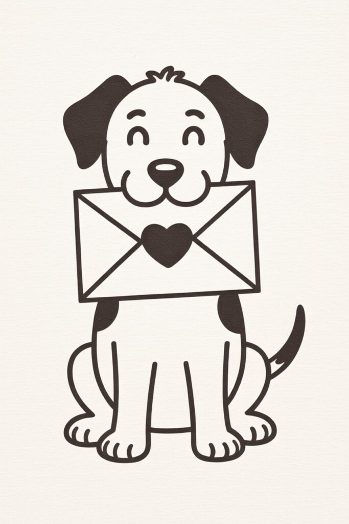 Cute Dog Drawings with Hearts - Pawesomeverse