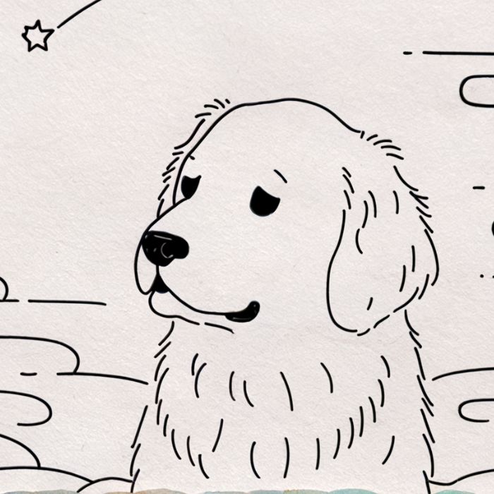 Easy and Cute Golden Retriever Drawings Cartoon Style