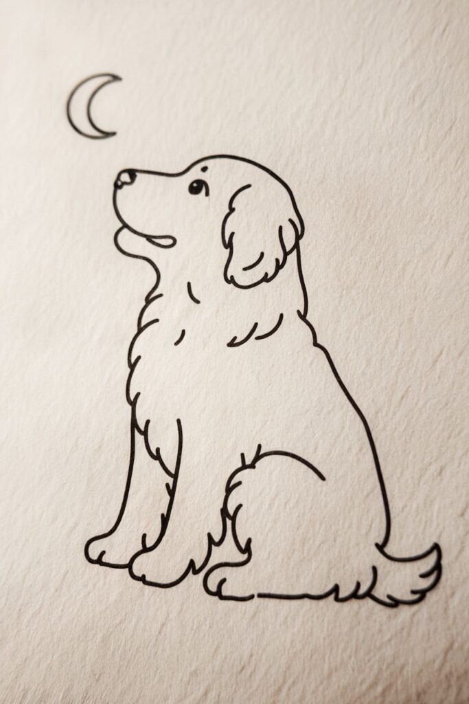Easy and Cute Golden Retriever Drawings Cartoon Style